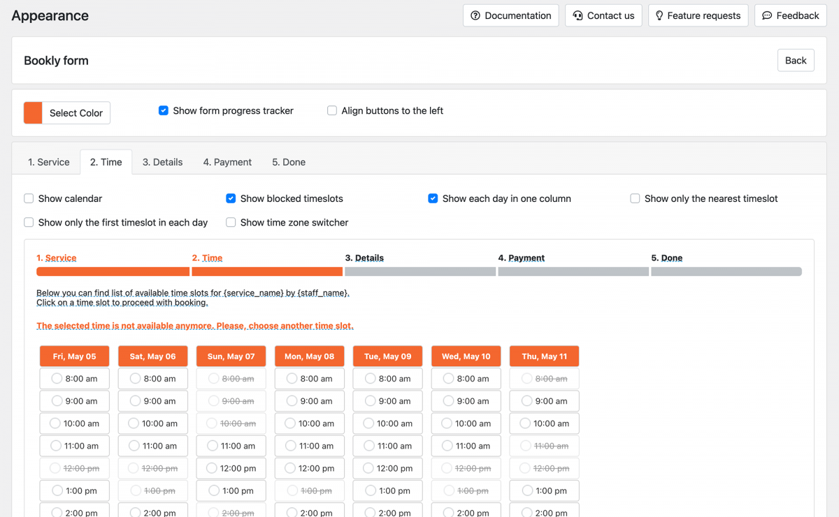 Customizable look & feel of the booking form - Bookly – Appointment ...